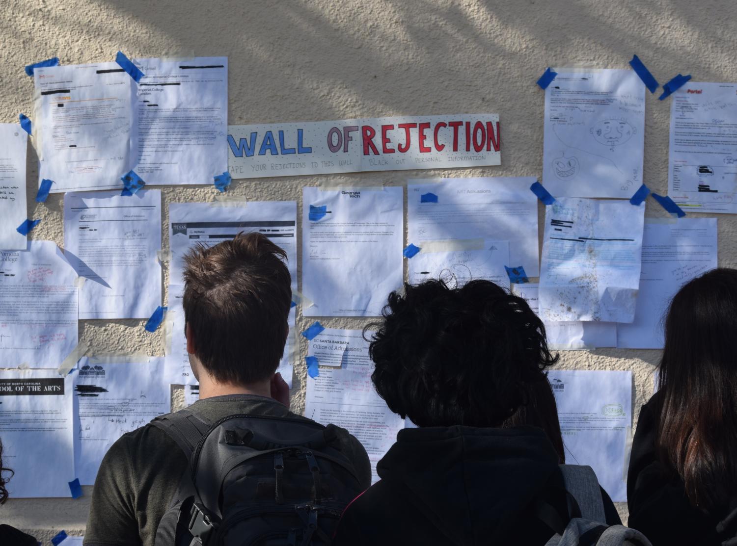 The Wall of Rejection: Students combat the stress of college admissions ...